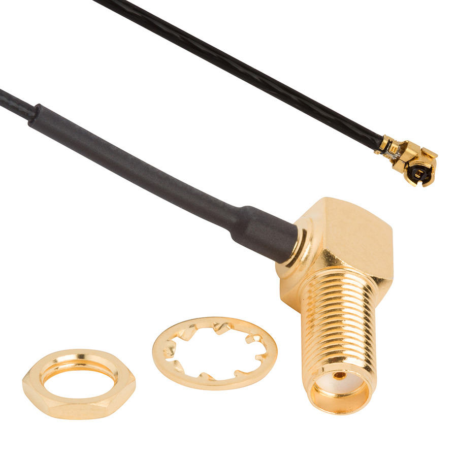 Amphenol RF 095-902-517-300 RF Micro-Cable, AMC Rt Angle Plug to SMA Rt ...