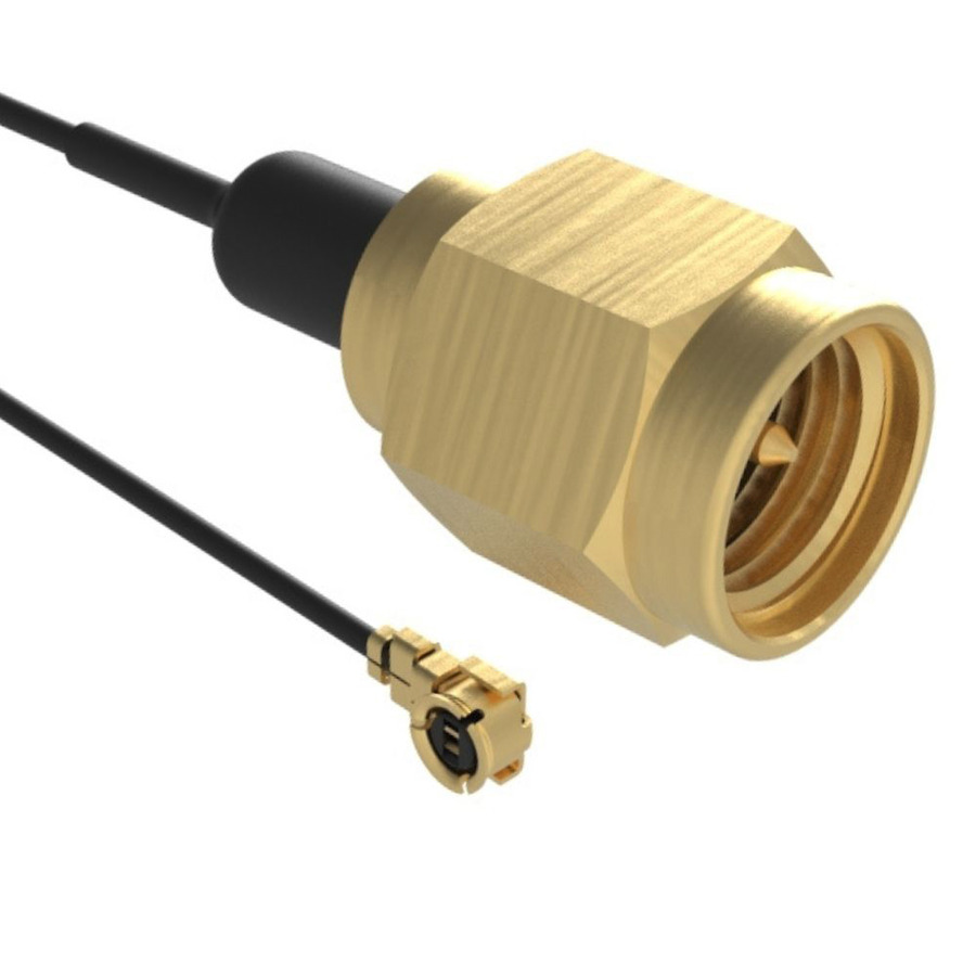 Amphenol RF 095-902-544-100 RF Cable, AMC RA Plug to SMA Straight Plug ...