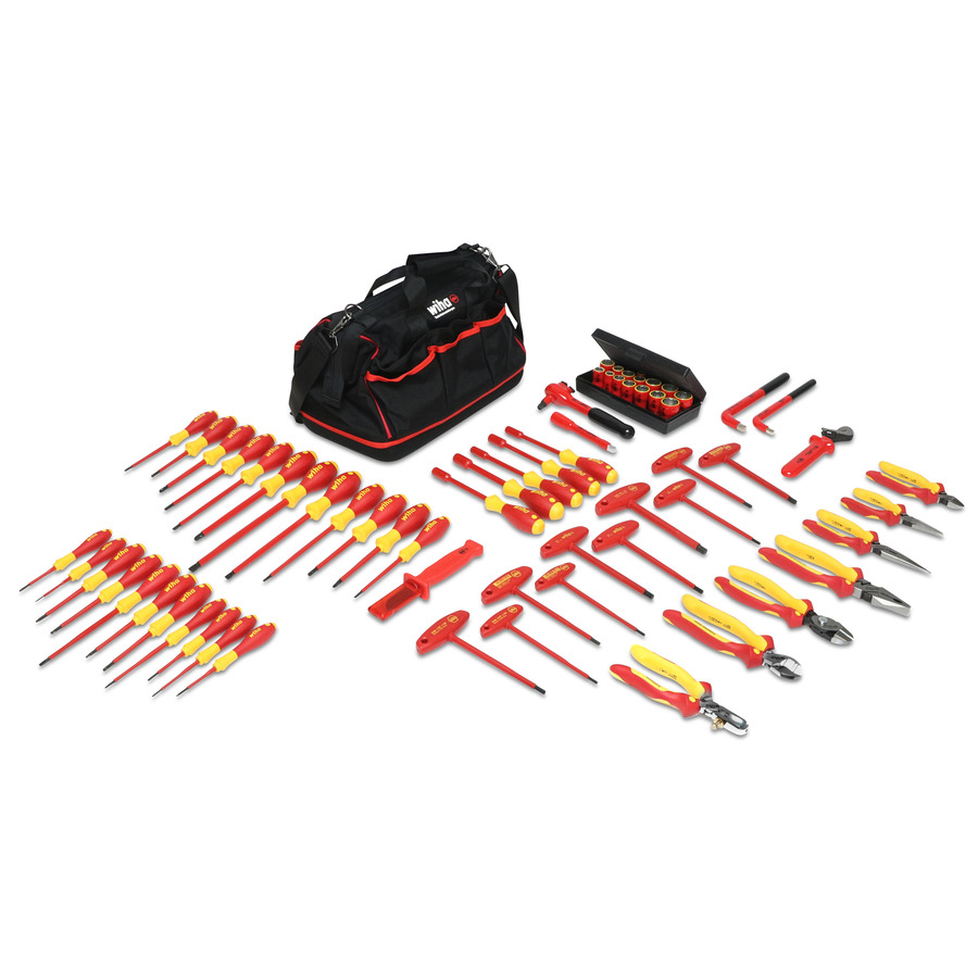 Wiha 32876 Tool Kit, Deluxe, Multi-Set, Insulated, w/Tool Box, 50 ...