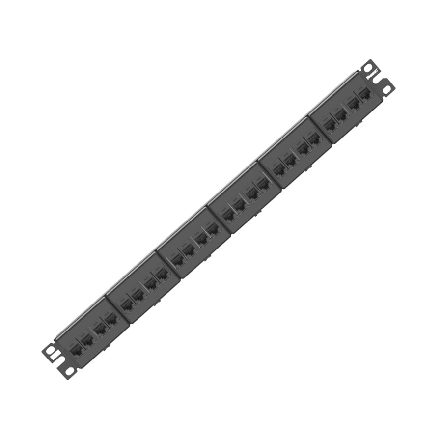 Panduit CP246X88BL Mini-Com Coupler Patch Panel, Cat 6A, 24 Port, 1RU ...