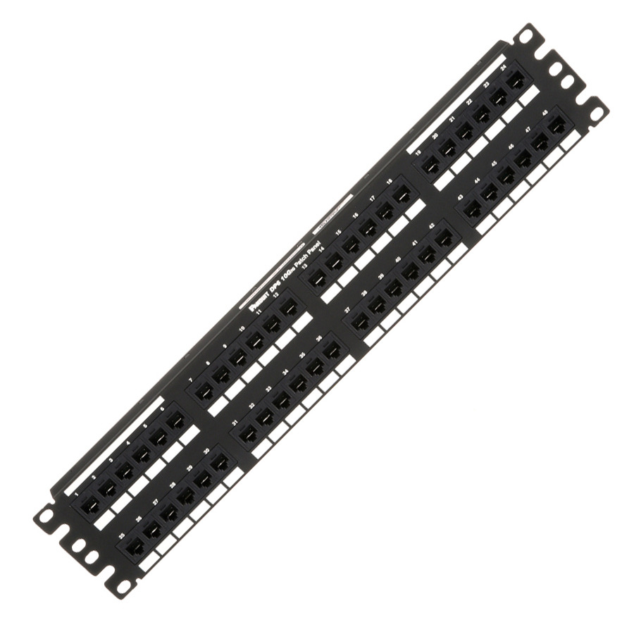 Panduit DP486X88TGY Punchdown Patch Panel, Cat 6A, 48 Port, 2RU, 19"x3 ...