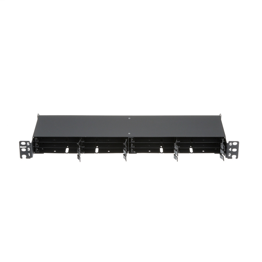 Panduit FLEX1UPN06 HD Flex Fiber Panel, 1 RU, 6 Ports, 19"x1.72", Black ...