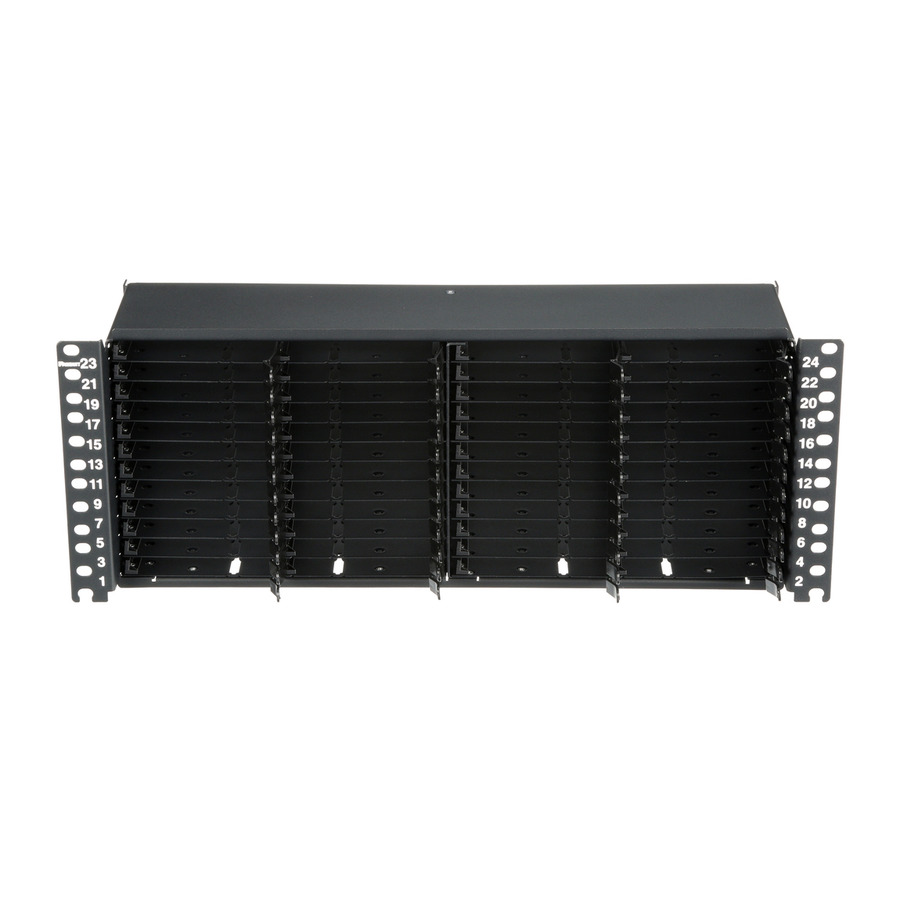 Panduit FLEX4UPN06 HD Flex Fiber Panel, 4 RU, 6 Ports, 19"x6.97", Black ...
