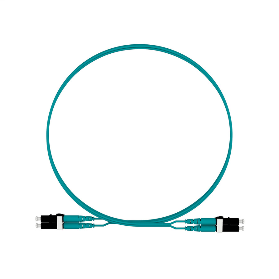 Panduit FZ2ERLNLNSNM001 Opti-Core 2 Fiber Patch Cord, OM4, LC Duplex, Aqua, 1m OAL | JensenTools