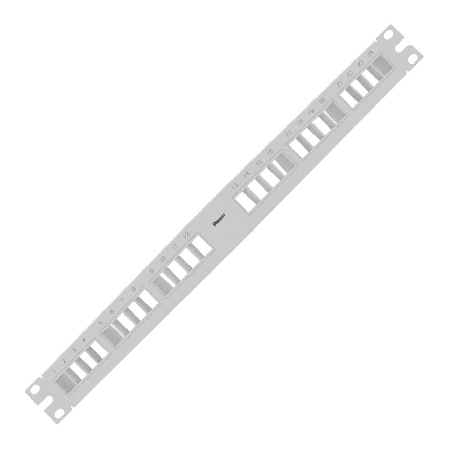 Panduit NKPPA24FMWH NetKey Modular Patch Panel, Angled, Flush Mnt, 24 ...