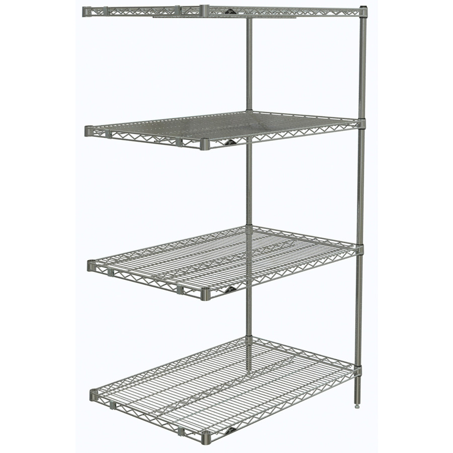 Metro AN536C Super Erecta 4-Shelf Industrial Wire Shelving Add-On Unit ...