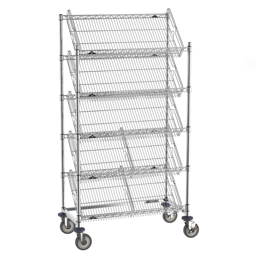 Metro DC36EC Super Erecta Slanted Shelf Rack with Five Slanted Shelves ...