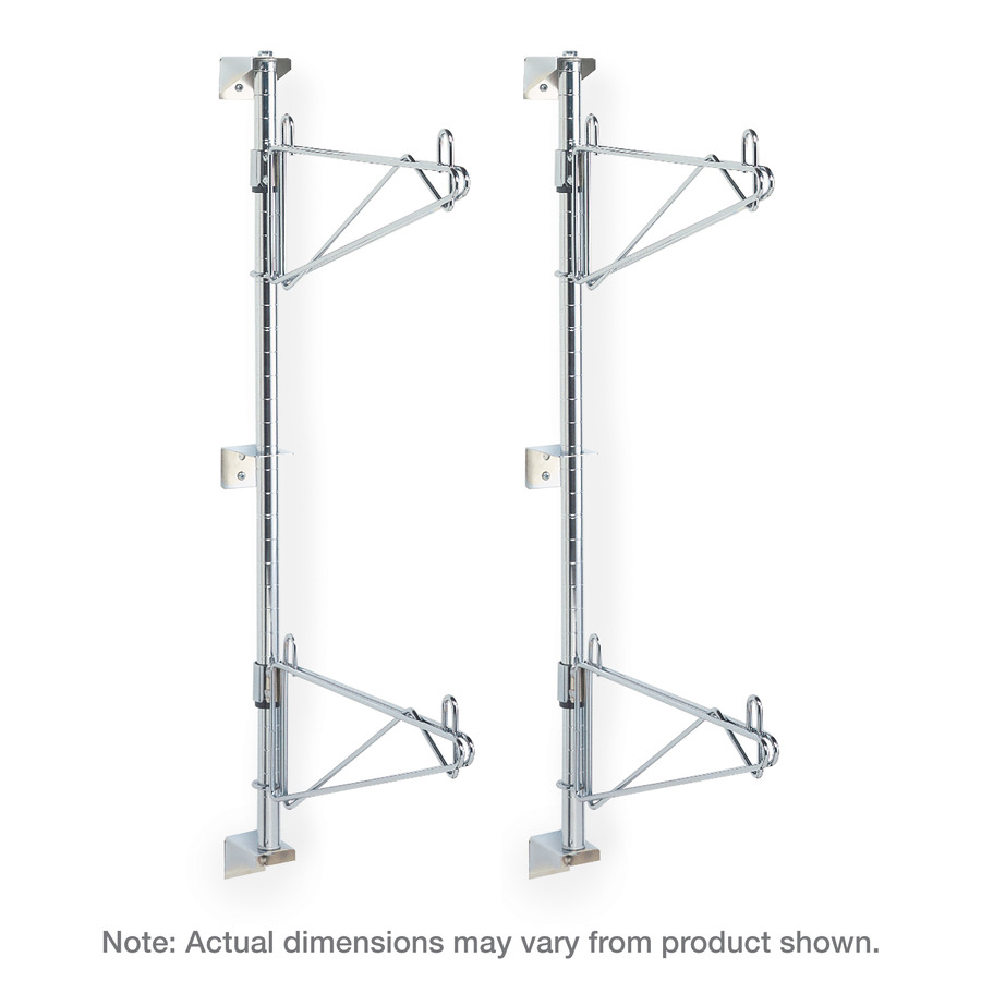 Metro SW35C Super Erecta Post-Type Wall Mount End Unit Kit, Chrome, 18 ...