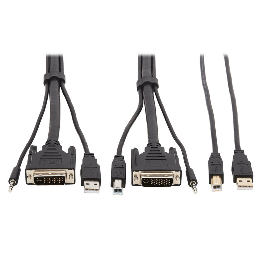 Tripp Lite P784-010-U DVI KVM Cable Kit - DVI, USB, 3.5 mm Audio (3xM ...