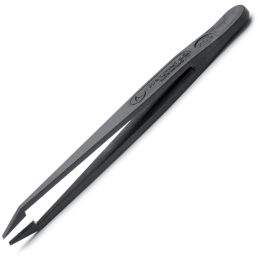 Techni-Pro 709.CF Full Plastic Tweezers, Carbon Fiber, Angled, Very ...
