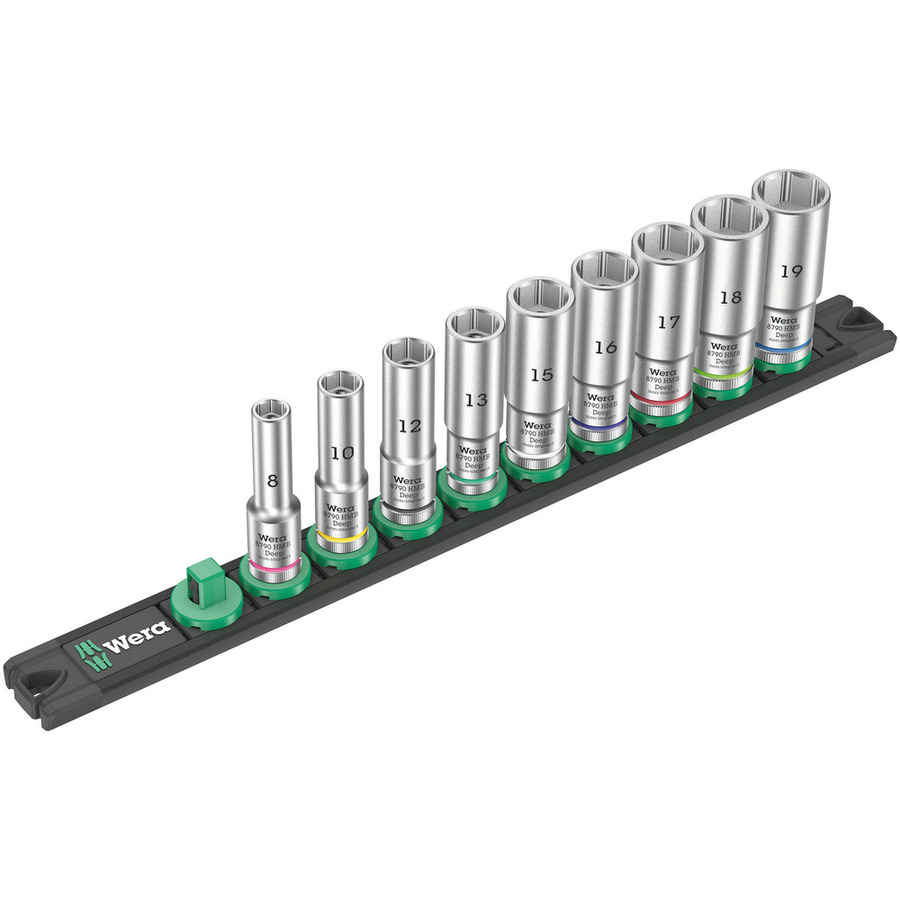 Wera Tools 05005440001 Magnetic Socket Rail B Deep 1 Socket Set, 3/8 ...