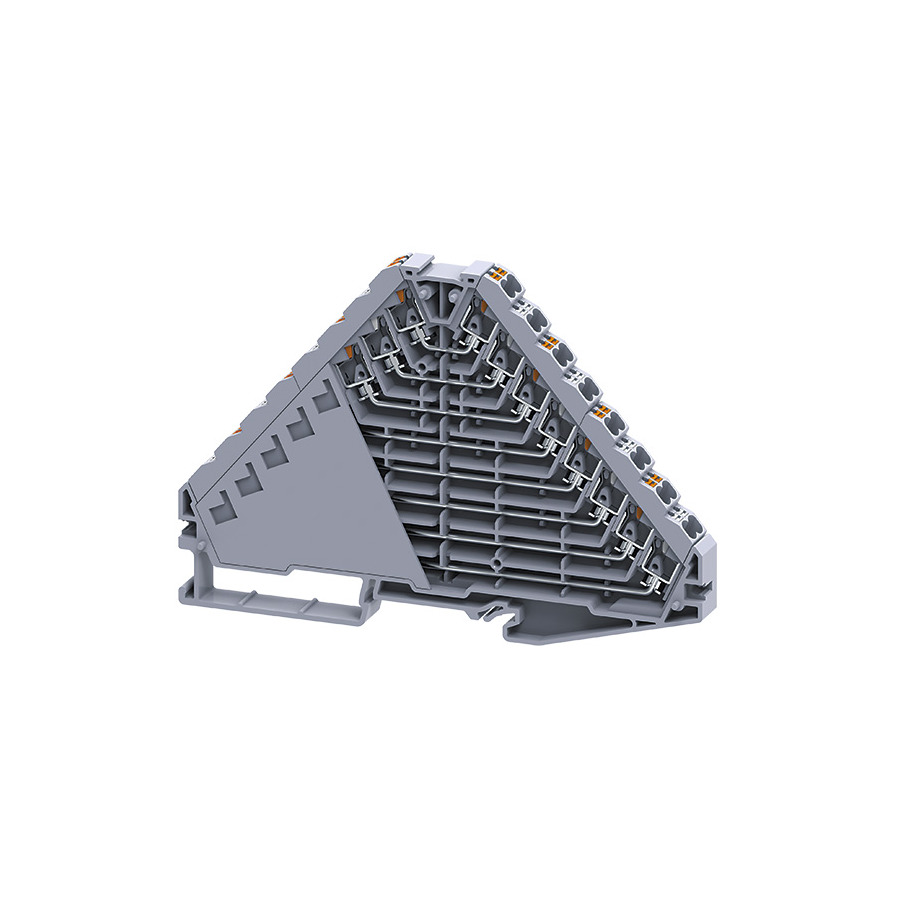 Altech CP8L32(I.S)H/BU DIN Terminal Block, Push-In, 2x16 Conn, 10A, 300V, 24-14AWG, 9mm, Blue 10 ...