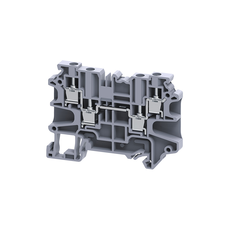 Altech CY4/4 Terminal Block, DIN, Screw, 4 Conn, 30A, Gray, CY Series ...