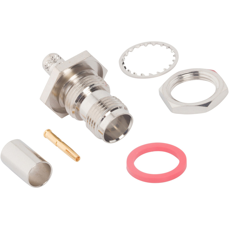 Amphenol RF 122163 RF TNC Connector, Straight, Crimp, Jack, Bulkhead ...