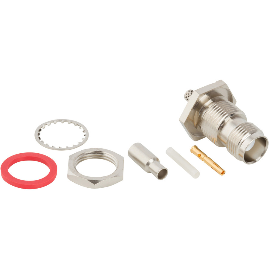 Amphenol RF 122428 RF TNC Connector, Straight, Crimp, Jack, Bulkhead ...