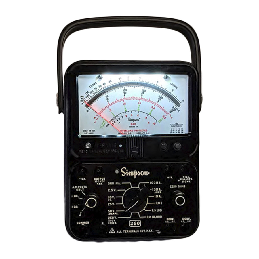 Simpson Electric 12402 Analog Volt-Ohm-Milliammeter, 260-8P, LED ...
