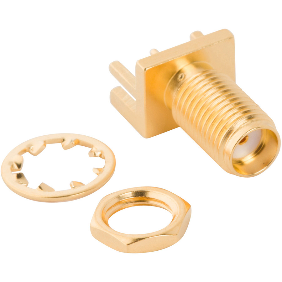 Amphenol RF 132289 RF SMA Connector, Jack, PCB End Launch, Bulkhead, 50 Ohms | JensenTools