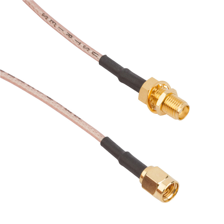 Amphenol RF 135110-01-24.00 RF Cable, SMA Straight Bulkhead Jack to SMA ...