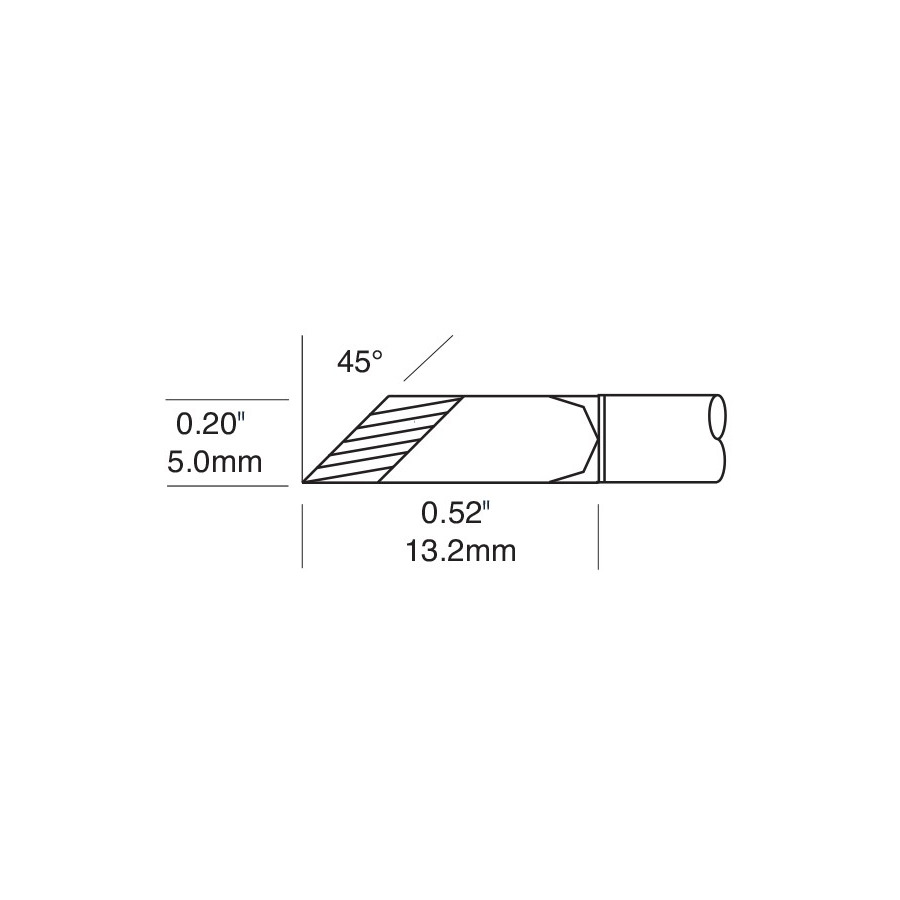 Metcal SMTC-0173 Metcal Tip Soldering Drag .235 Tinned Knife | JensenTools