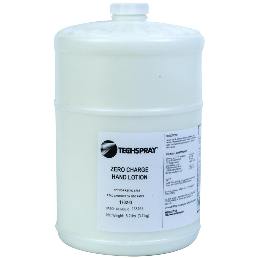 Techspray 1702-G ZERO CHARGE Anti-Static Hand Lotion, 1 Gallon Refill ...