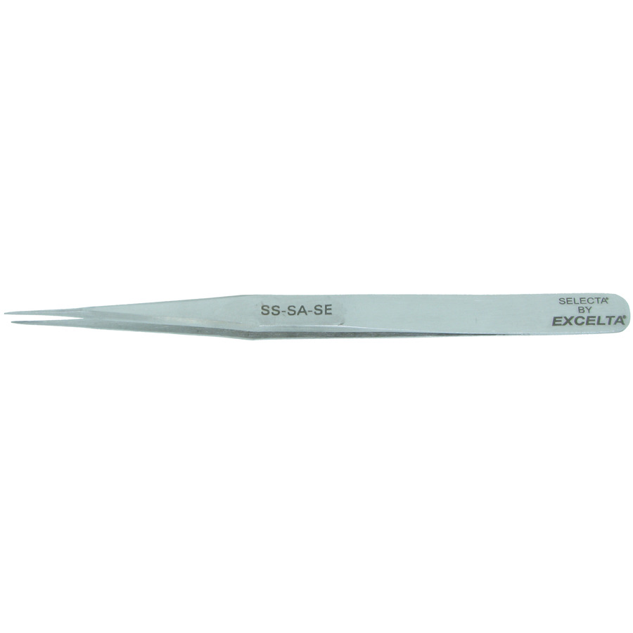 Excelta SS-SA-SE Tweezers, Economy Long Straight Fine Tip, Precision ...