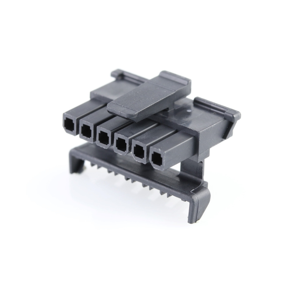 Molex 171850-0600 Headers & Wire Housings, Microfit 3.0 Receptacle Sngl Rw Tpa 6 Circuit, Blk ...