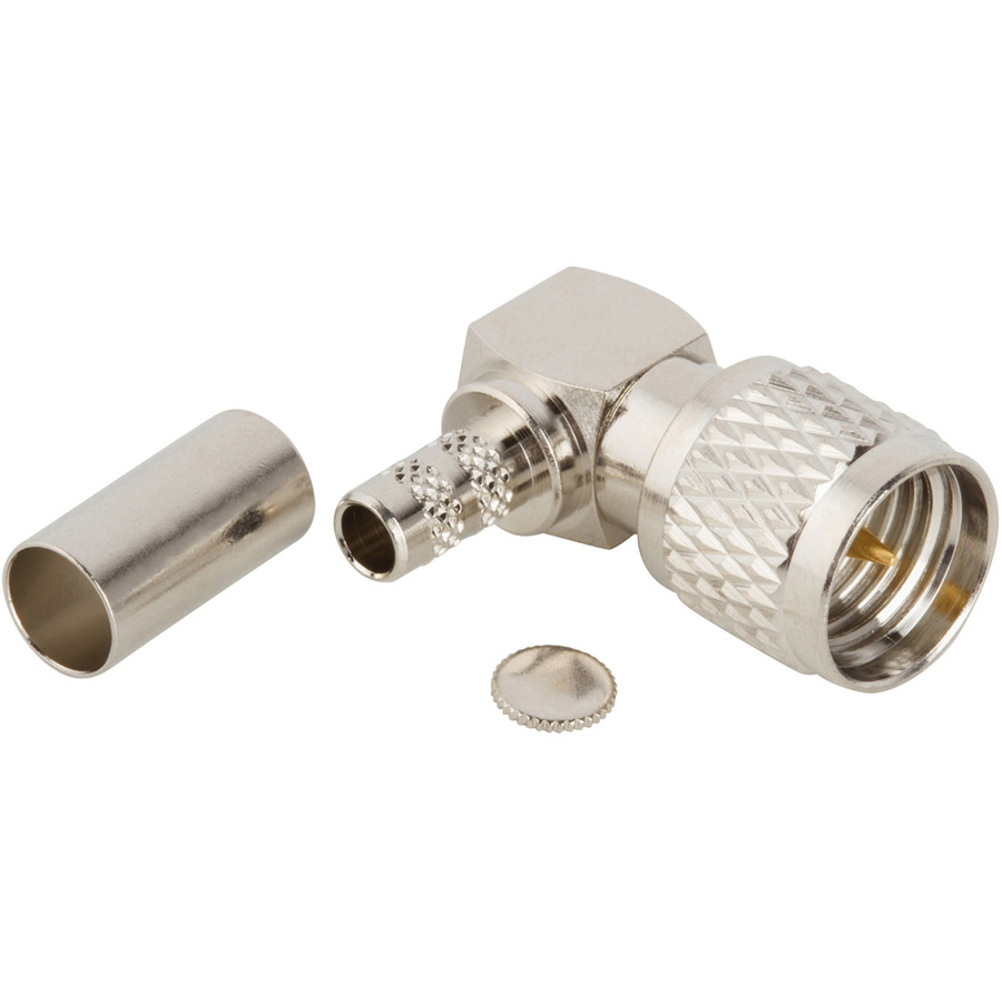 Amphenol RF 182324 RF Connector, Mini-UHF, Right Angle Crimp, Plug, 50 ...