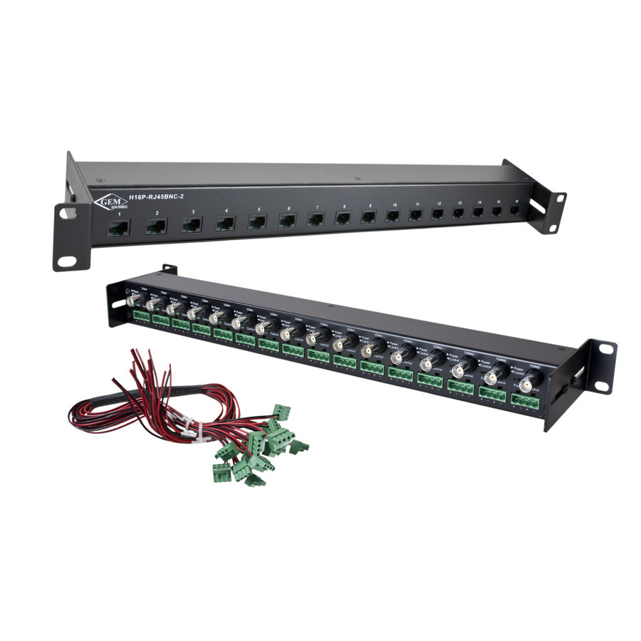 Triplett H16P-RJ45BNC-2 Balun Hub, CCTV 16 Position, BNC-RJ45 F/Power ...