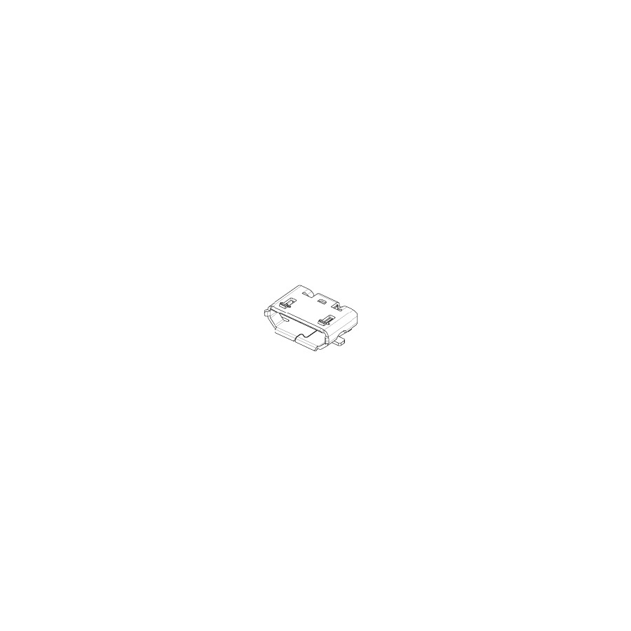 Molex 47346-0001 USB Connectors Micro USB B Receptacle, Bttm Mount ...