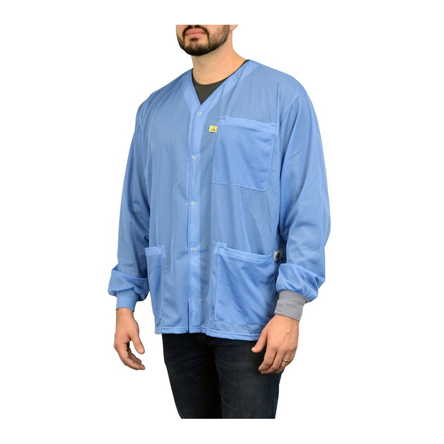 SCS 770102 Smock Jacket, Knitted Cuffs, Dual-Wire, Blue, 3 Pkts, No ...