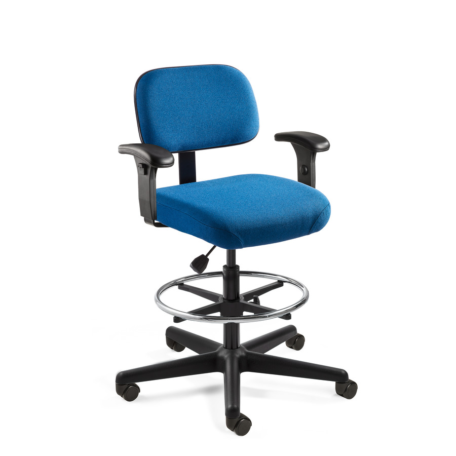 Bevco 5500-F-BLU-3850S/5-A5 Fabric Chair, Non-Tilt, Adjustable Arms ...