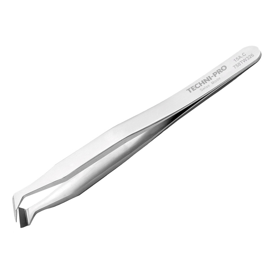 Techni-Pro 758TW326 Cutting Tweezers, Style 15A, Carbon Steel, Angled ...