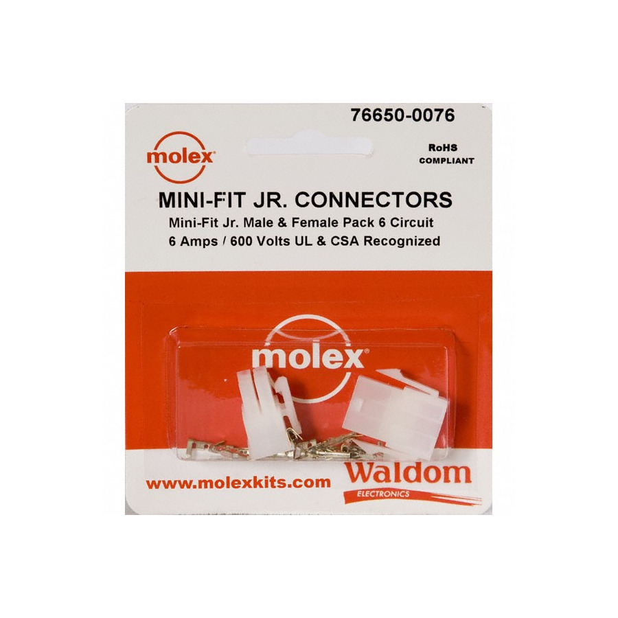 Molex 76650-0076 Headers & Wire Housings, Minifit Jr Conn Kit Plug And ...