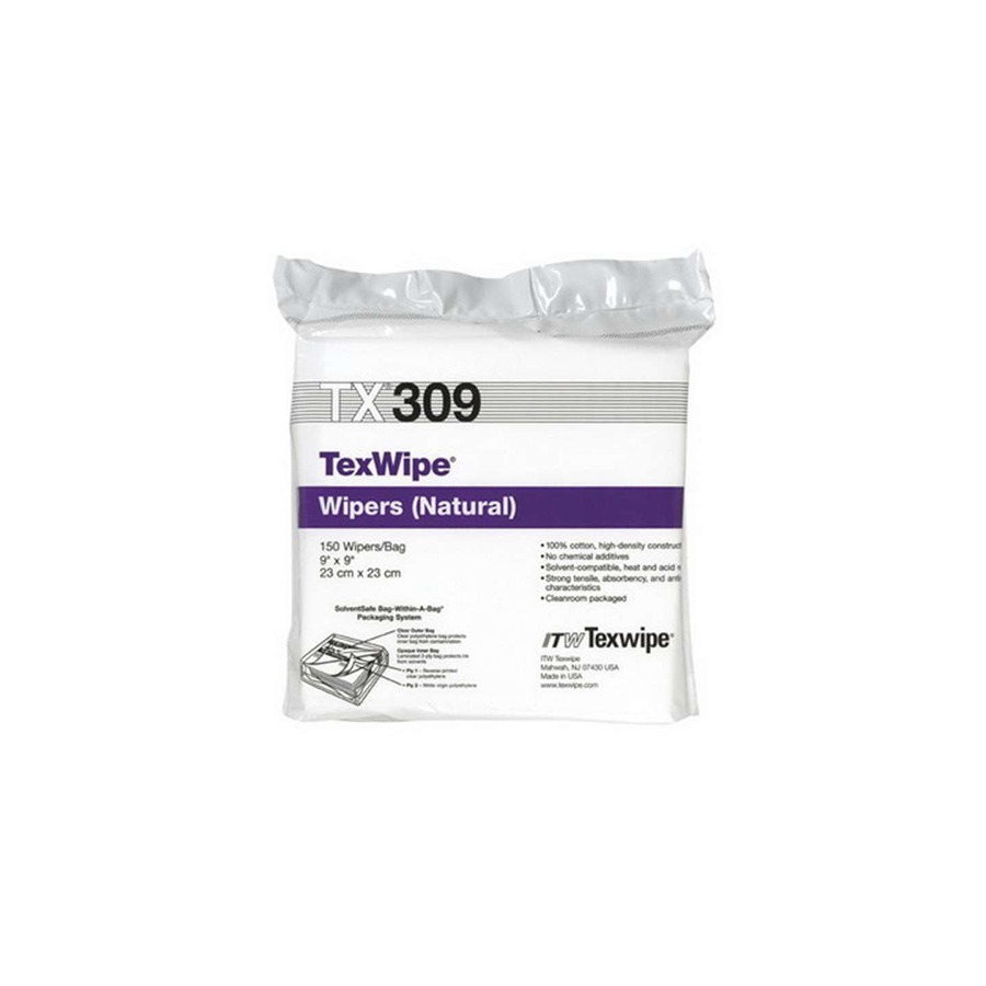 ITW Texwipe TX309 Wipes, CottonCloth 9" X 9" 6Bgs/Case | JensenTools