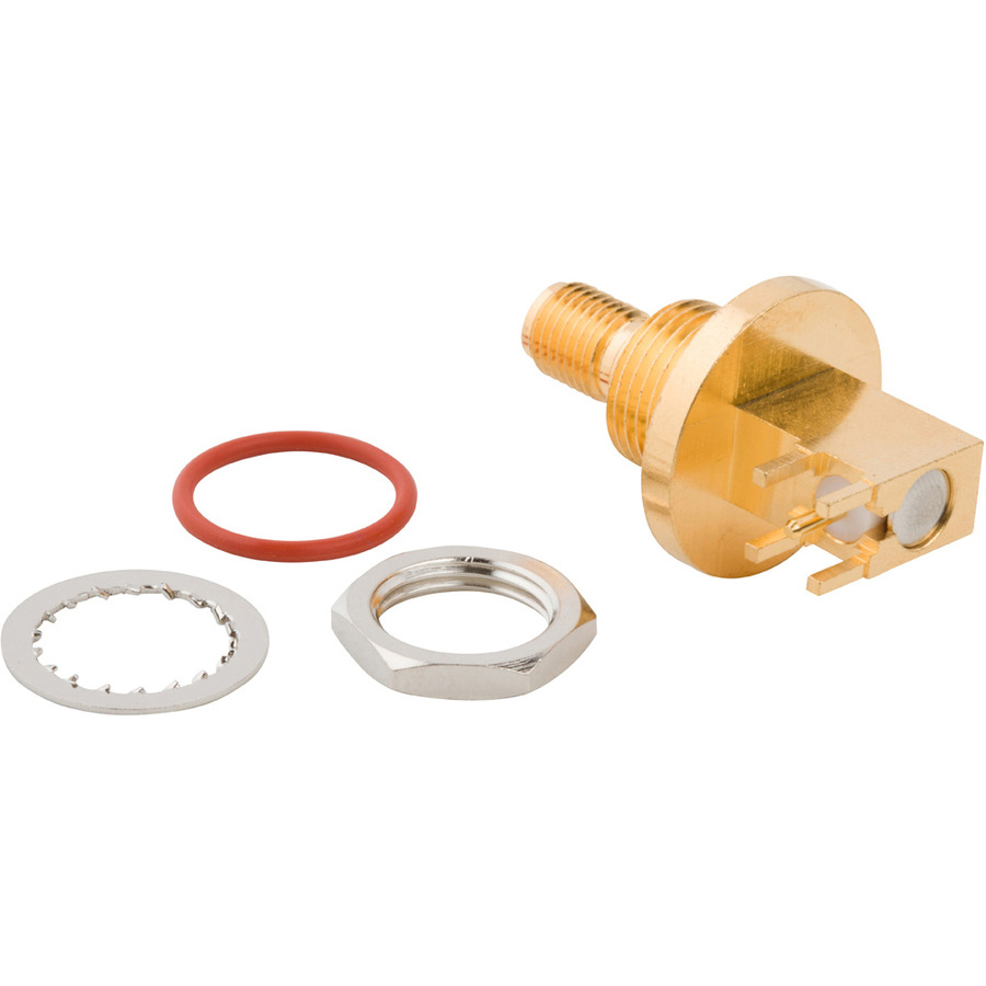 Amphenol RF 901-10385 RF SMA Connector, Right Angle, Jack, PCB Through ...