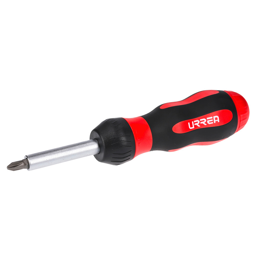 Urrea 9308M Screwdriver, Ratchet Bit, Slotted/Phillips, Interchangeable, 8-In-1 | JensenTools