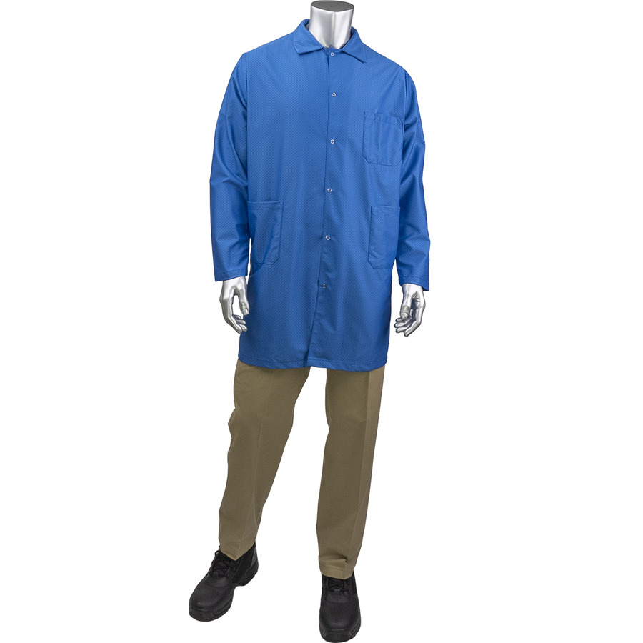 Uniform Technology BR59N-45RB-XL ESD Long Lab Coat, Snap Front, Ground ...