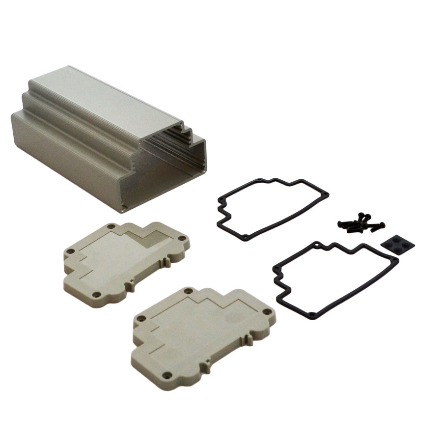 Bud Industries DMX-4781-G DIN Rail Extruded Box, Aluminum, 3.9x6.6x2.7 ...