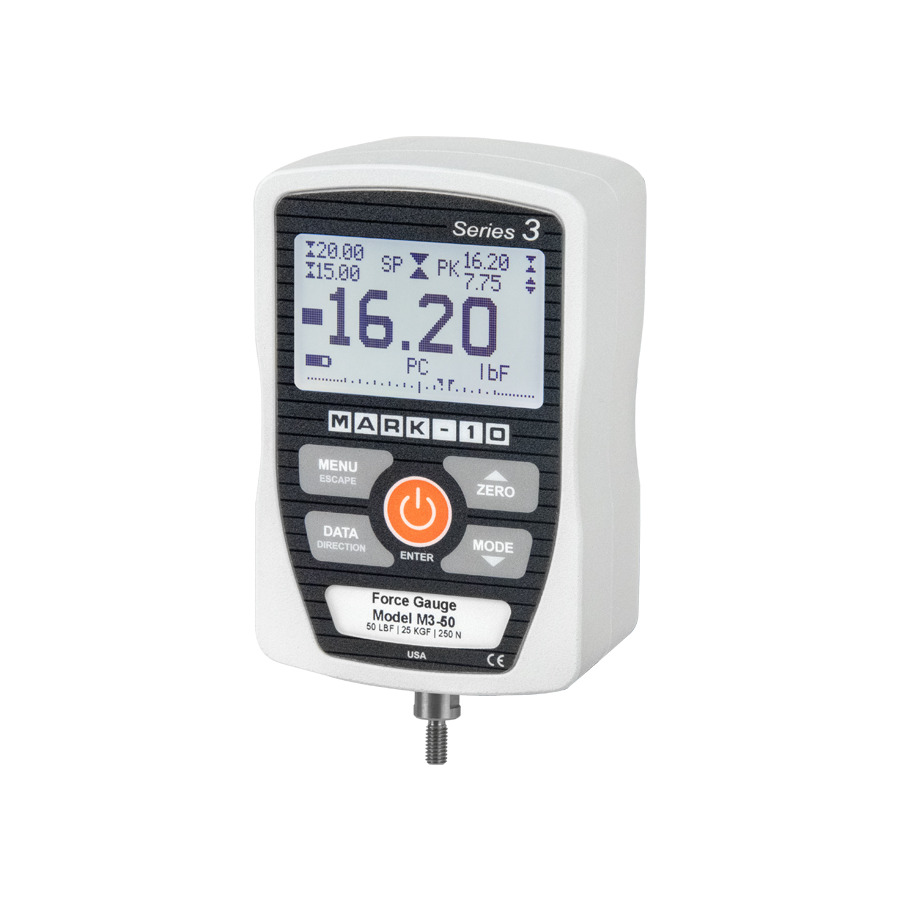 Mark-10 M3-500 Digital Force Gauge, 500 lbF / 250 kgF / 2500 N, Series ...