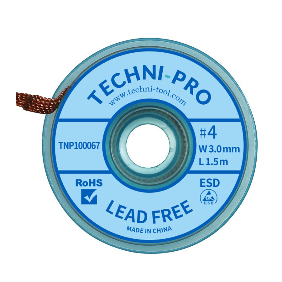 Techni-Pro ESDwikLF5-4 Solder Wick, Lead Free, 0.11"x5 ft, Size #4 ...