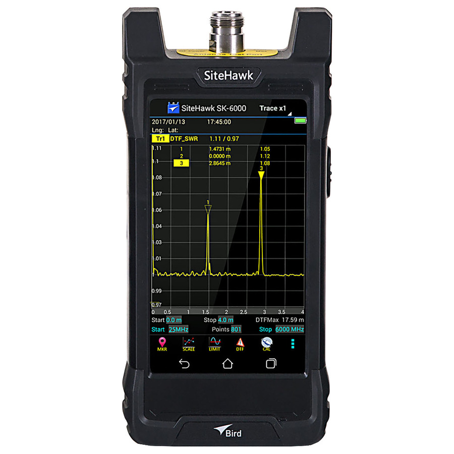 Bird SK-6000-TC Handheld Cable and Antenna Analyzer, 1-6000 MHz, Transit Case, SiteHawk Series ...