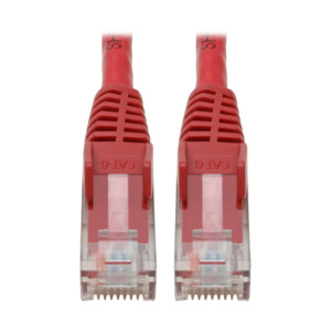 Tripp Lite N201-06N-RD Cat6 Gigabit Snagless Molded (UTP) Ethernet Cable (RJ45 M/M), Red, 6-in ...
