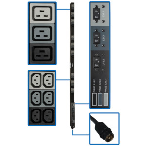 Tripp Lite PDU3V6H50 12.6kW 208V 3-Phase Basic PDU - 45 Outlets (36 C13 ...