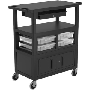 Luxor ECMBSKBC-B Cart, 32" x 18" Deluxe Teacher with Locking Cabinet ...
