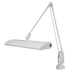 Dazor 134C3-DG-DL Task Light, Fluorescent, 45W, Classic Arm, 43" Reach, 6500K, Clamp Base, Gray ...