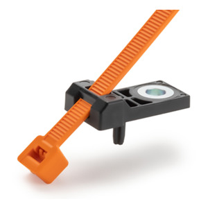 HellermannTyton 156-04045 Cable Tie, Screw Mount, 14.96"L, 120lb, PA66HIRHS, Orange, 500/Pkg ...