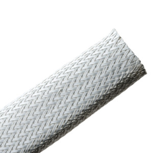 HellermannTyton 170-03066 Braided Sleeving, Expandable, 1.5" Dia, PET, Gray, 40 ft/Reel ...