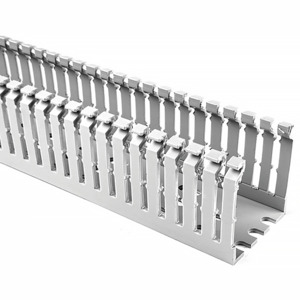 HellermannTyton 184-33005 Wiring Duct, Slotted Wall, 3x3", Non-Adhesive, PVC, Gray, 7FT, 140ft ...