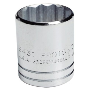 Proto J5448 Standard Socket, 1/2" Drive, 12 Points, 1-1/2", Chrome, 2-1 ...
