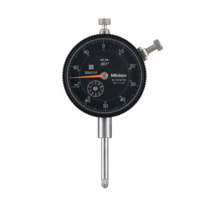 Mitutoyo 2416A-06 Dial Indicator, Lug Back, .001", 1"/(.1"/rev), 0-100, 3/8" Stem, Black Face ...